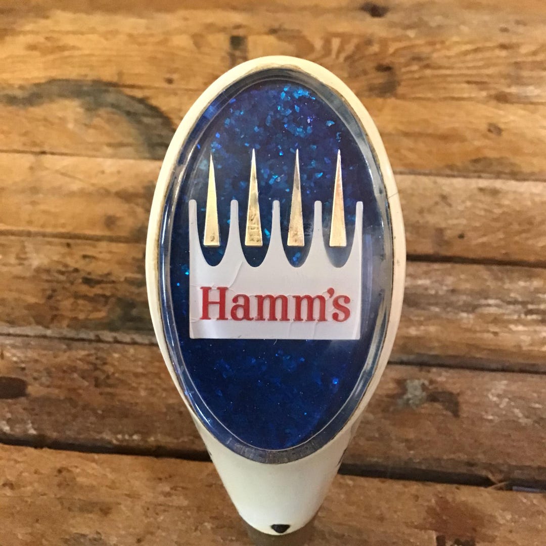 Hamms 1960s Beer Tap Handle, White and Blue, Acrylic Vintage Bar Ware ...