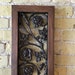 Framed Wrought Iron Scroll Work, Decorative Roses and Leaves on Vines ...