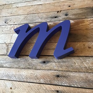 Vintage Blue Enamel Letter M Hard Plastic 4 Inches Tall 6.5 Inches Wide ...