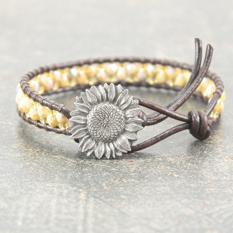 Sunflower Bracelet - Etsy