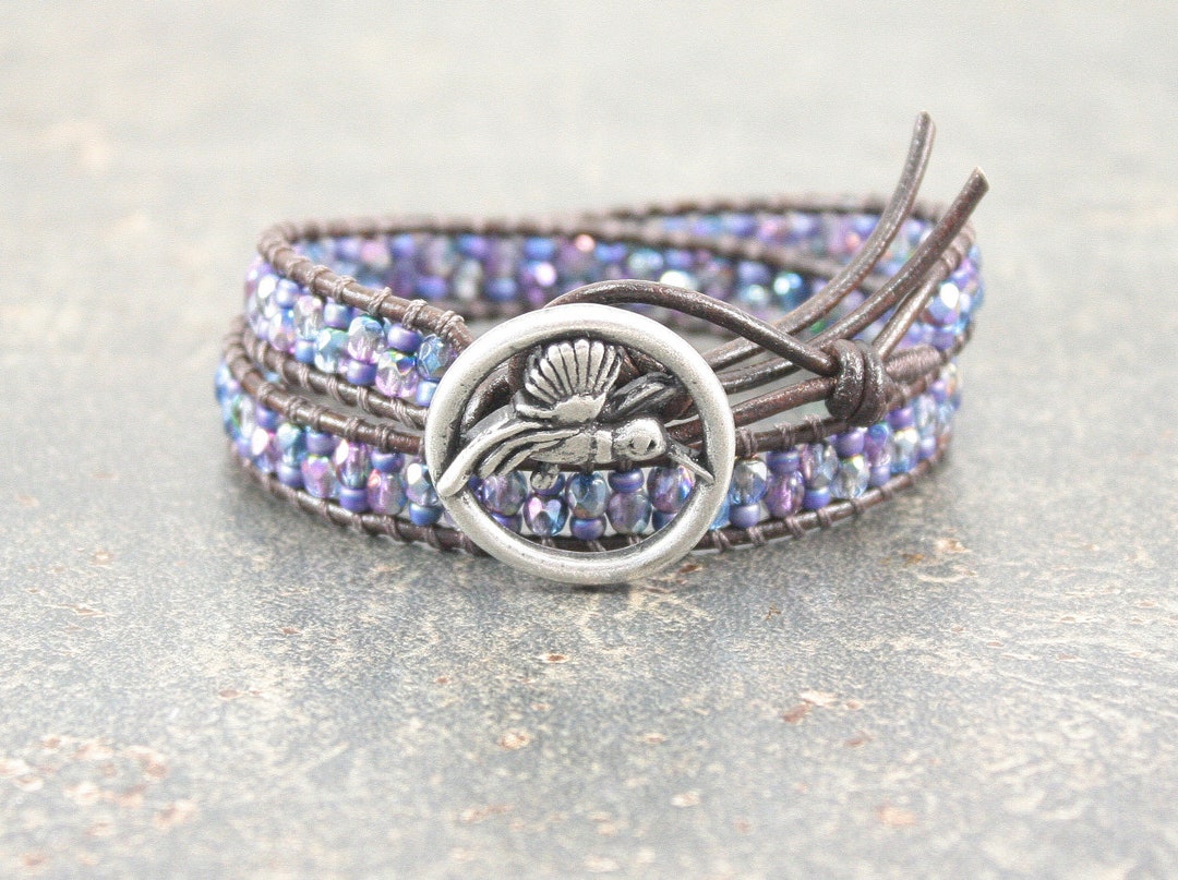 Pulsera de colibrí púrpura Joyería única de colibrí brillante - Etsy España