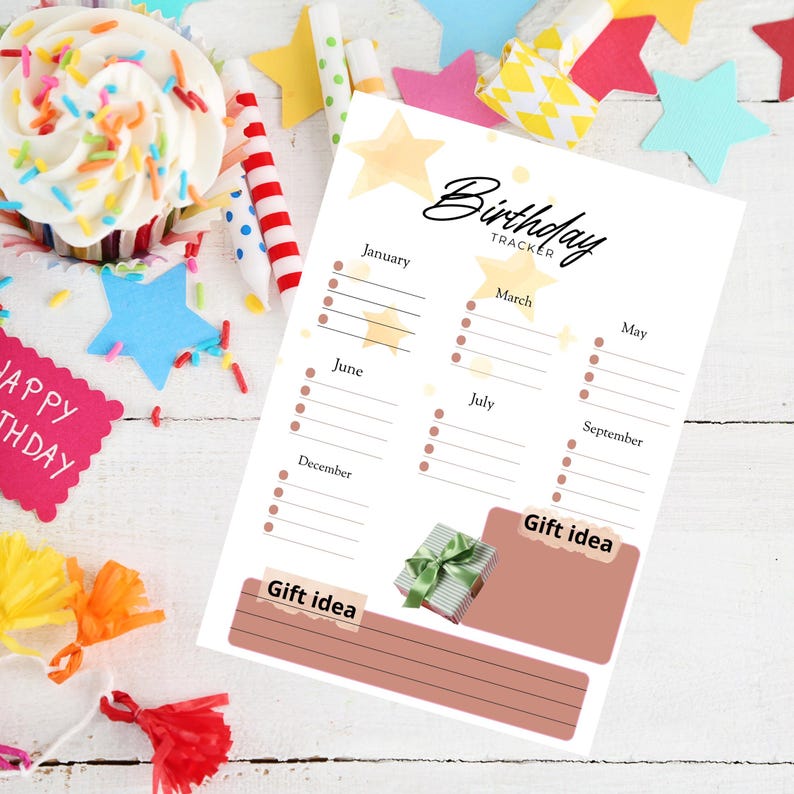 Birthday Tracker Printable | Family Birthday Calendar | Kids Birthday ...