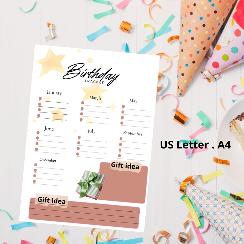 Birthday Tracker Printable | Family Birthday Calendar | Kids Birthday ...