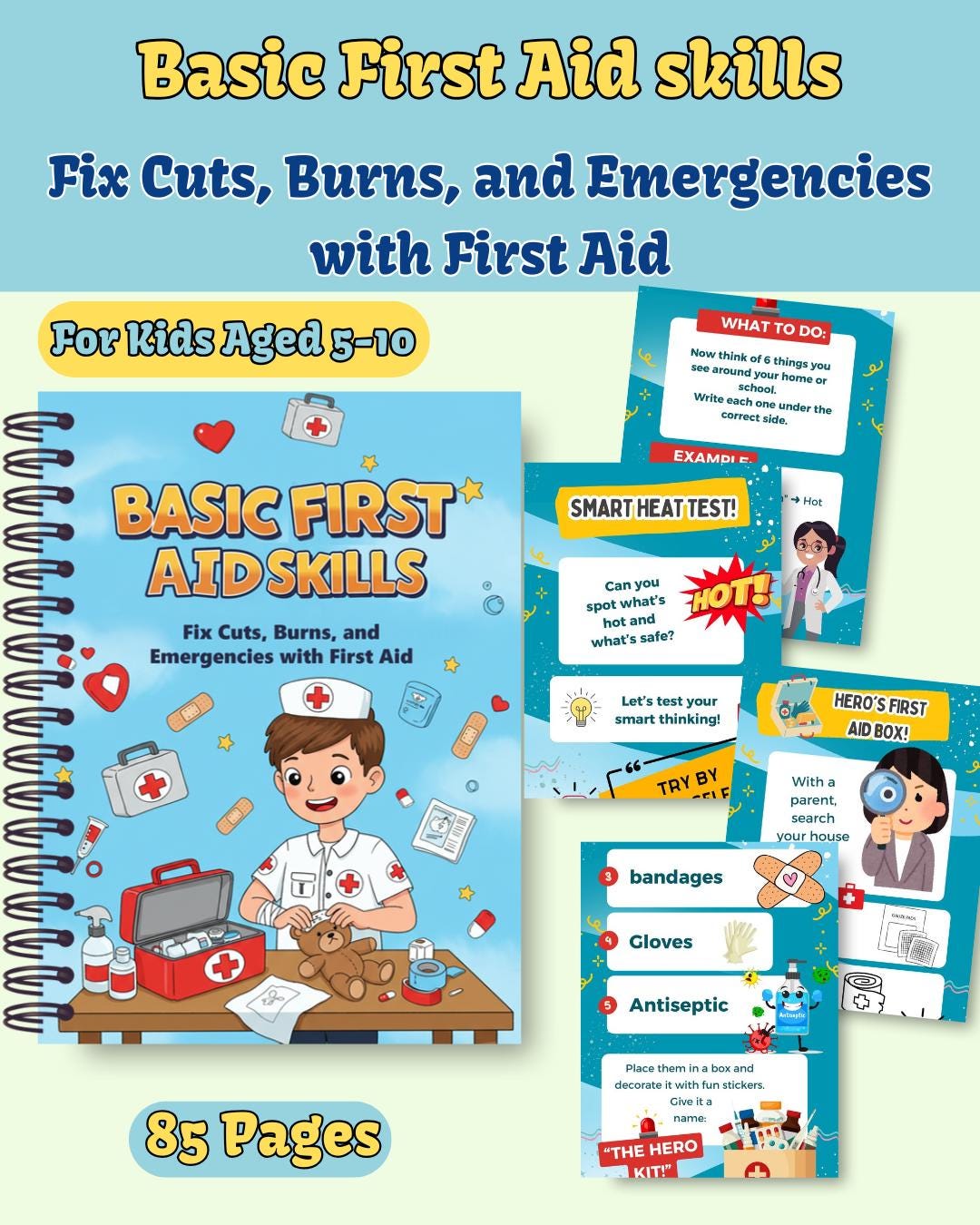 First Aid for Kids Workbook | Safety Lesson Plan | Emergency ...