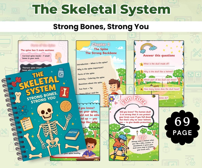 Skeletal System Workbook | Bones Anatomy & Activities | Human Body ...