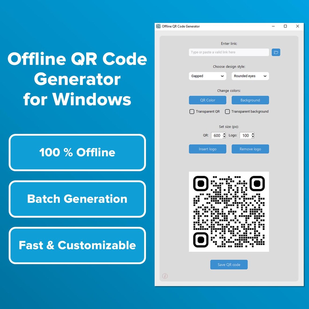 Offline QR Code Generator for Windows + Batch Generation - Etsy