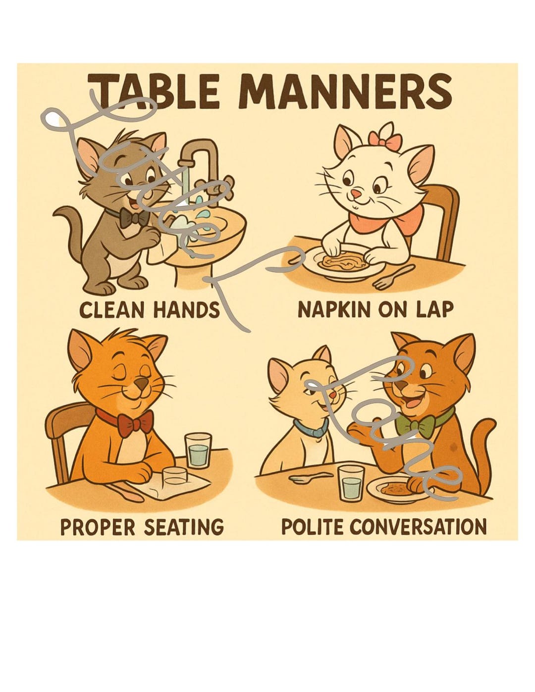 Printable Table Manners Chart for Kids – Visual Mealtime Rules Poster ...