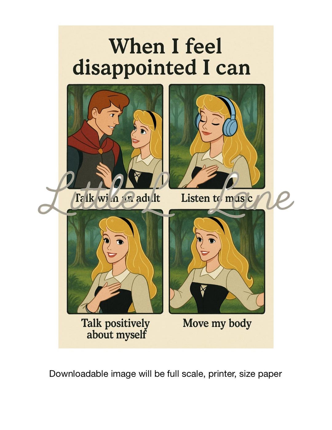 Disney Inspired Kids Coping Skills Chart, Emotional Regulation Visual ...