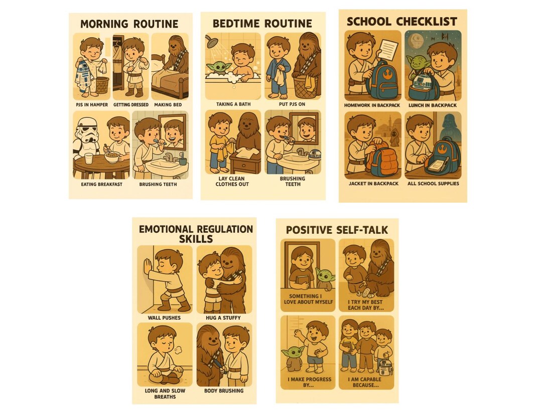 Star Wars Inspired Routine Chart Bundle – Morning, Bedtime, School ...