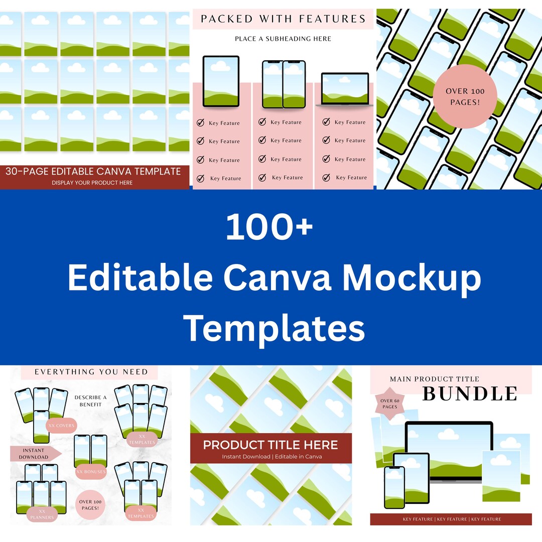 100+ Canva Editable Mockup Templates Bundle | Etsy Listing Mockups ...