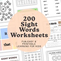 200 Sight Words - Etsy