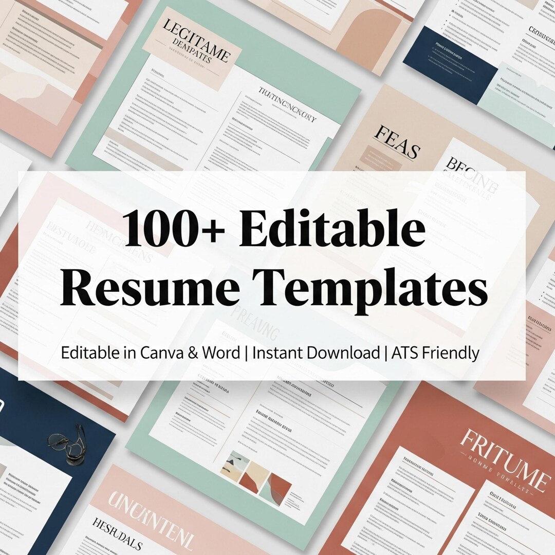 100+ Editable Resume Templates Bundle | ATS Friendly Resume Kit ...