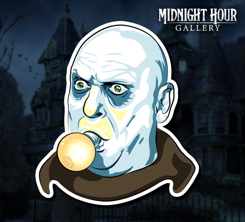 Uncle Fester Vinyl Decal: Addams Family Horror Comedy Sticker - Etsy