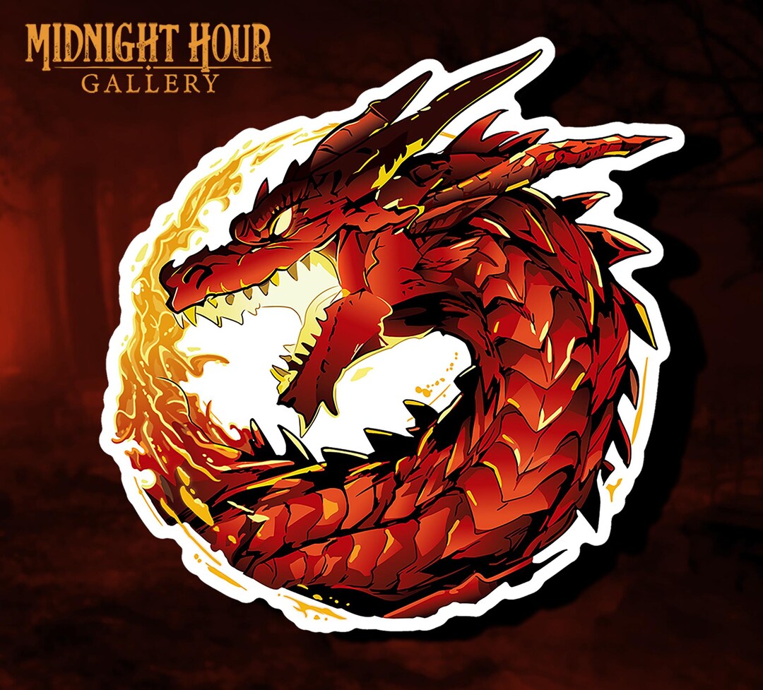 Smaug Inspired Red Dragon Vinyl Sticker: Fantasy Decal - Etsy