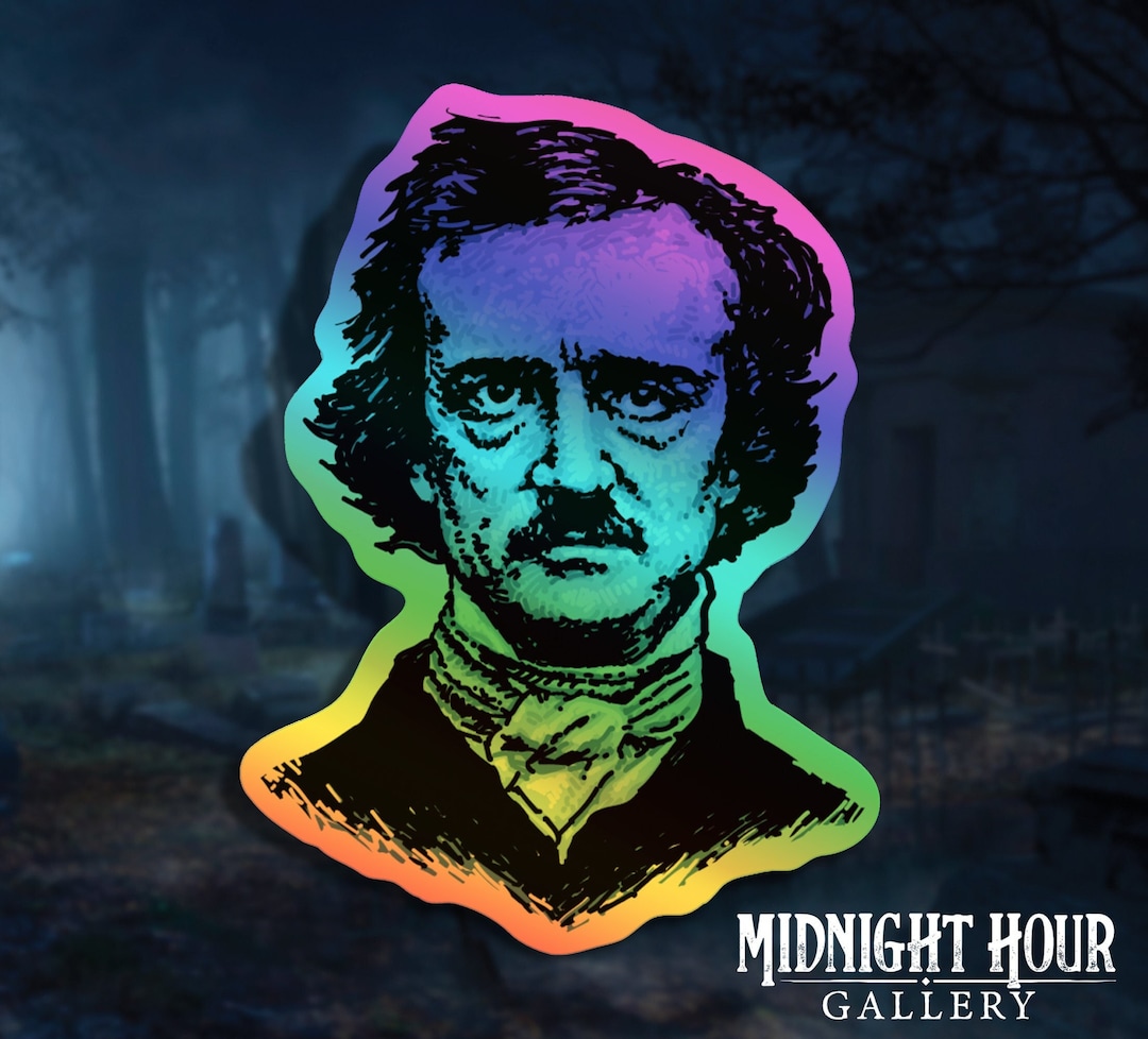Edgar Allan Poe Vinyl Holographic Sticker / Horror Author Poe Sticker ...