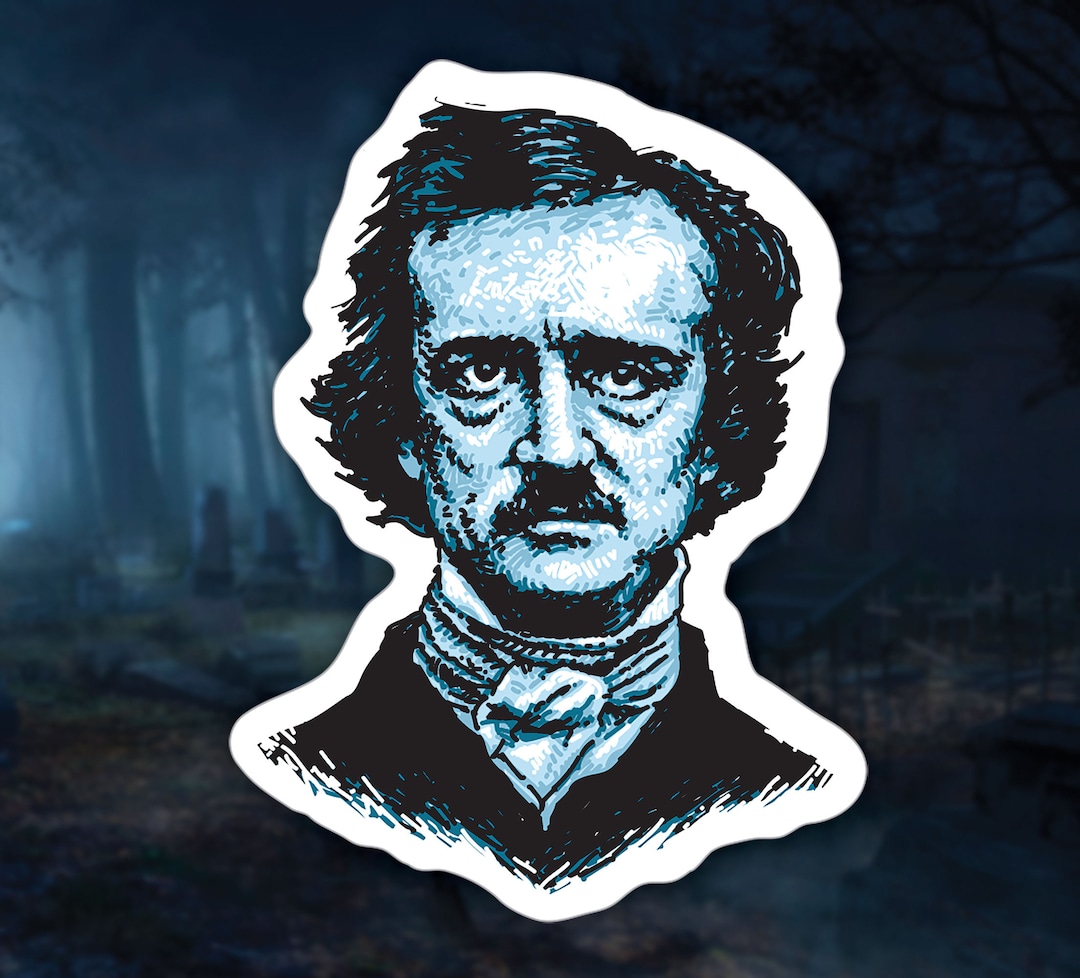 Edgar Allan Poe Vinyl Sticker / Horror Author Poe Sticker /FREE ...