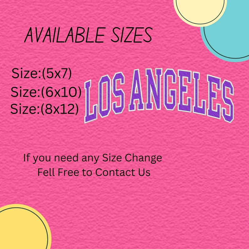 Los Angeles Embroidery Design, Retro Varsity Font, City Patch - Etsy