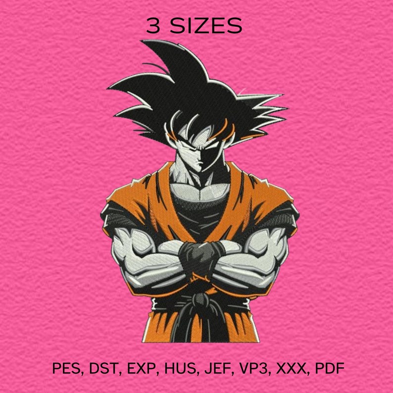 Goku Embroidery Design, Dragon Ball Z Anime Hero (digital Download) - Etsy