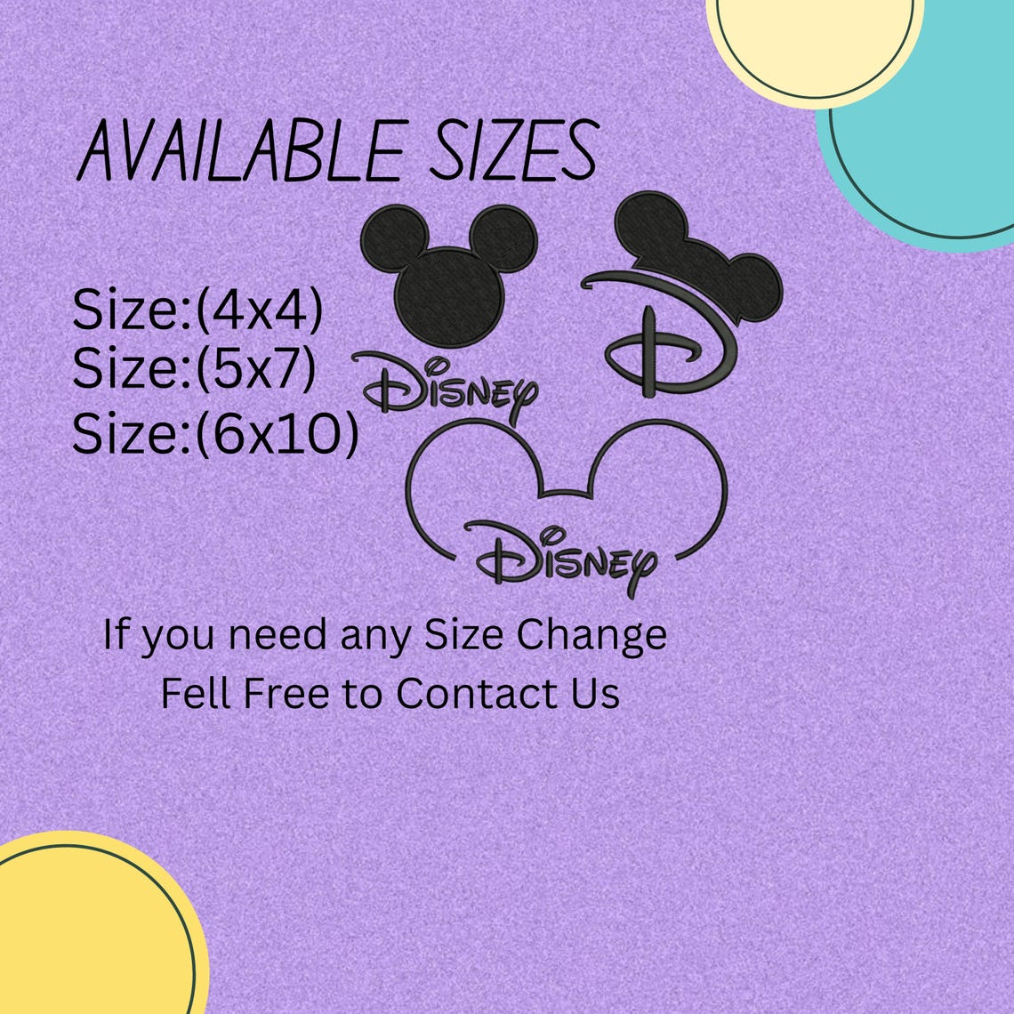 Mouse Head Embroidery Design | Cartoon Ears Stitch File | 3 Sizes ...