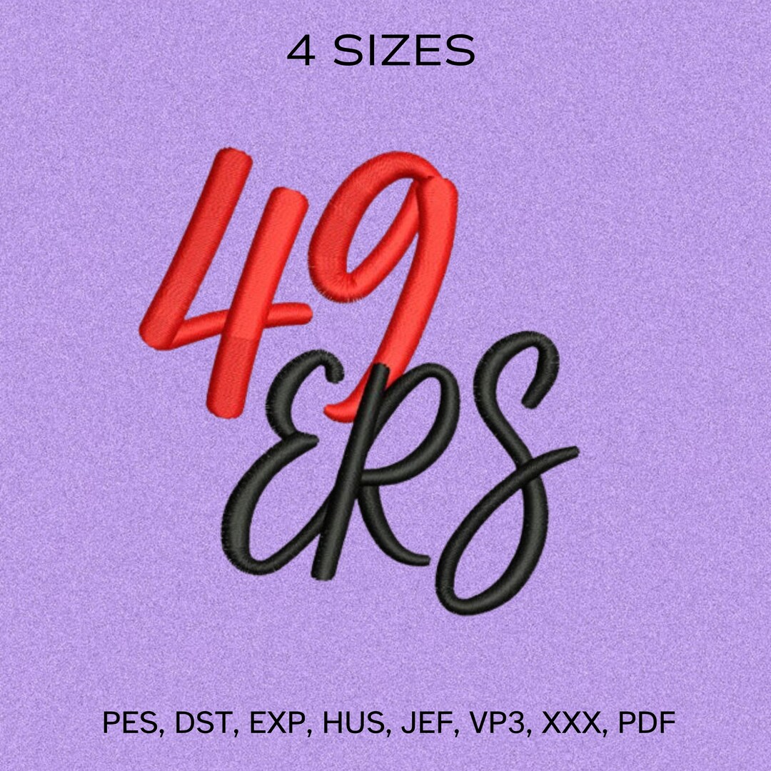 49ers Style Embroidery Design | 49 ERS Script Machine Embroidery File ...