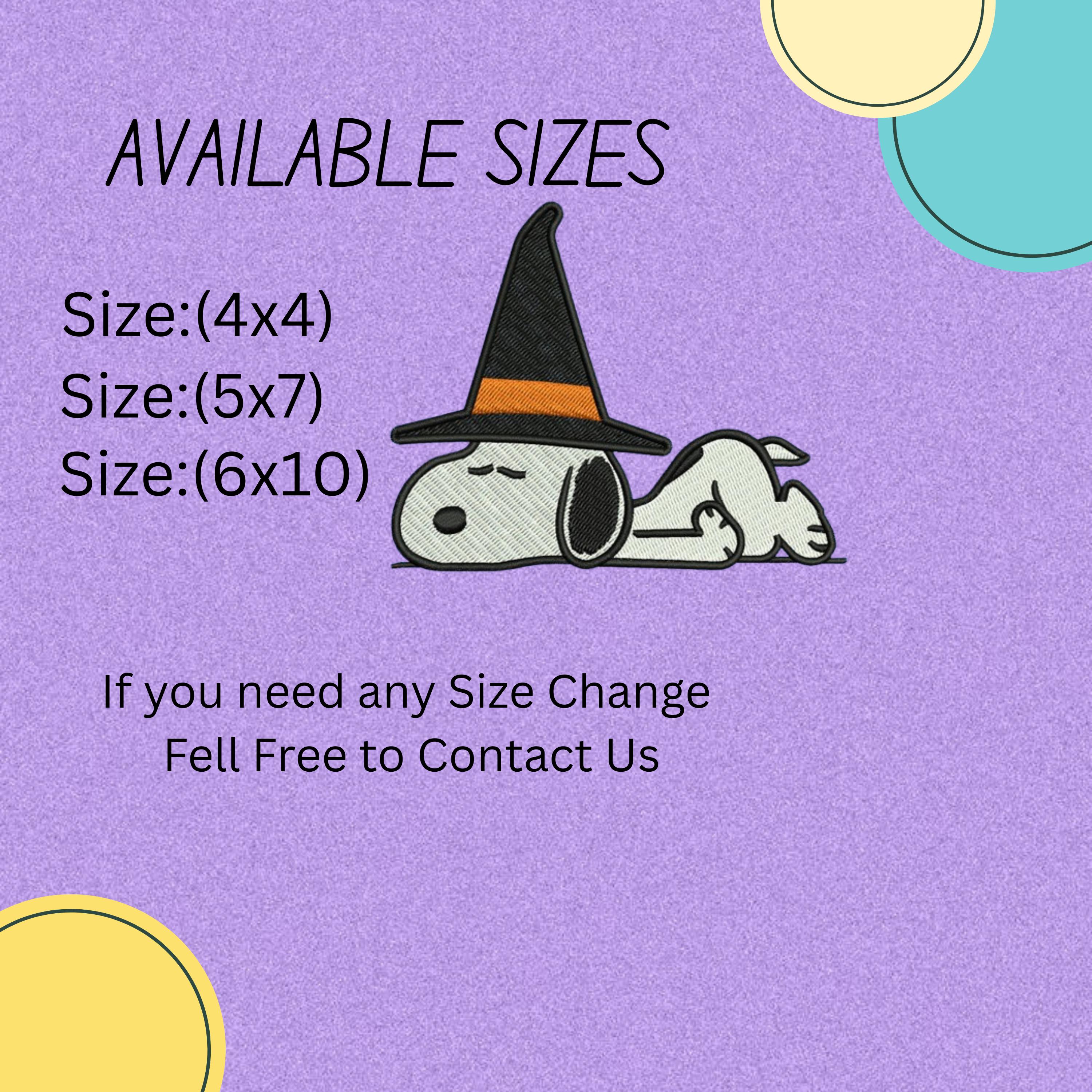 Snoopy Witch Hat Embroidery Design, Peanuts Halloween Pattern (digital ...