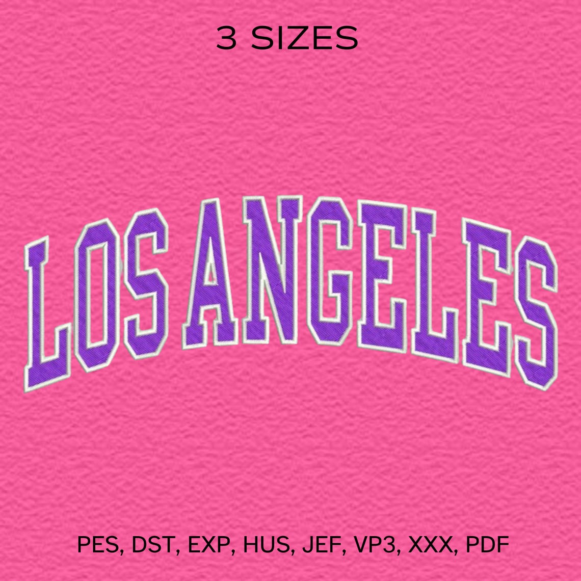 Los Angeles Embroidery Design, Retro Varsity Font, City Patch - Etsy