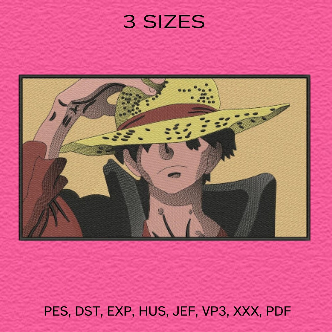 Luffy Embroidery Design | Anime Machine Embroidery File | One Piece ...