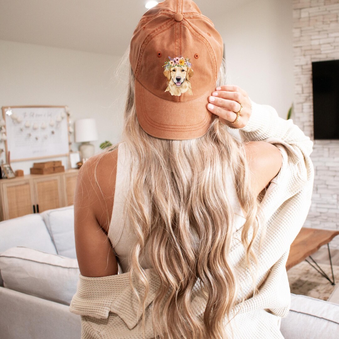 Floral Golden Retriever Cap: Boho Dog Mom Hat - Etsy