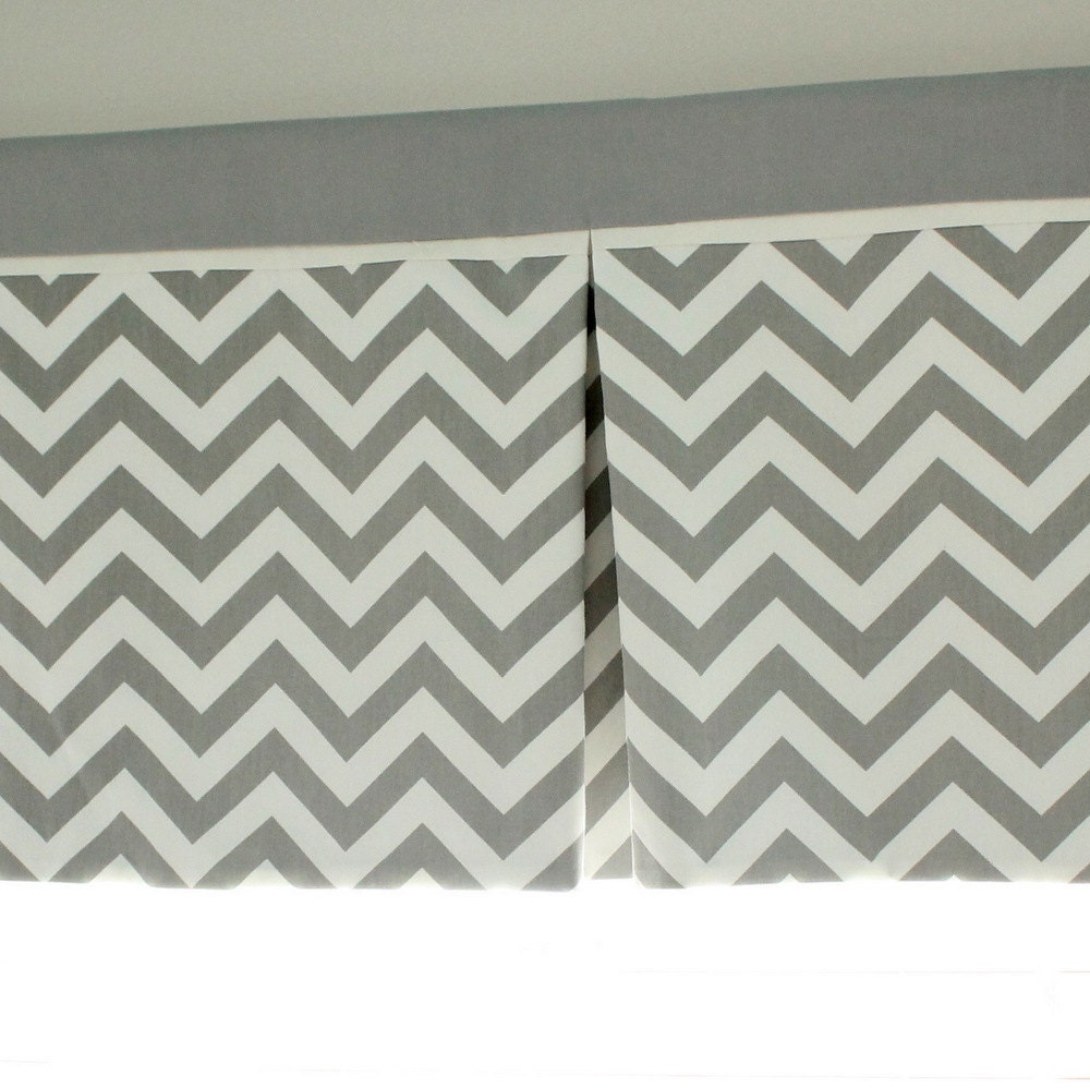 48 to 72 Custom Gray Chevron Box Pleat Valance. - Etsy