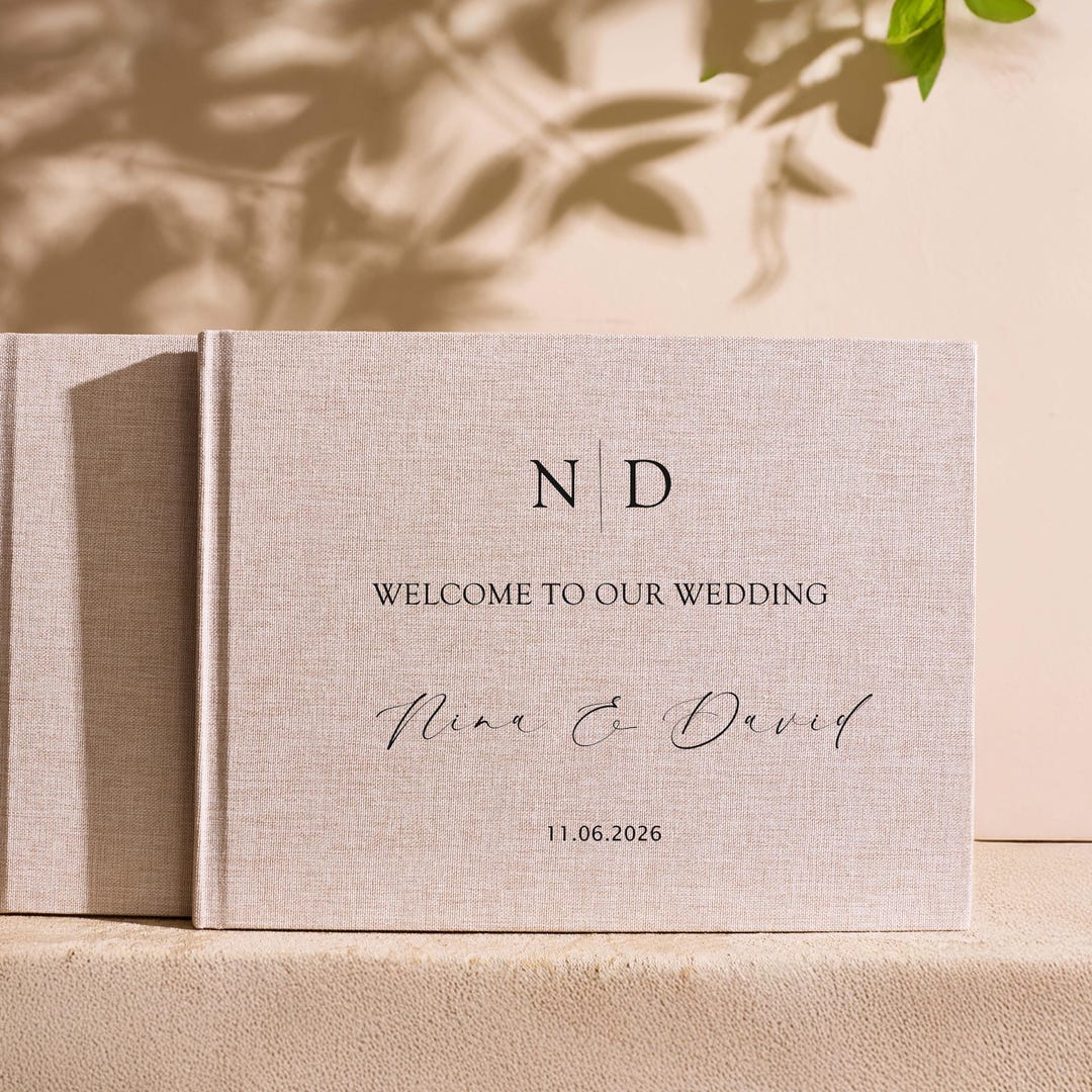 Wedding Guest Book, Personalized Wedding Reception Guestbook, Custom ...