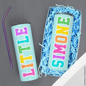 Custom Varsity Lettering Names on Tumblers - Tumbler W/ Lid and Straw ...