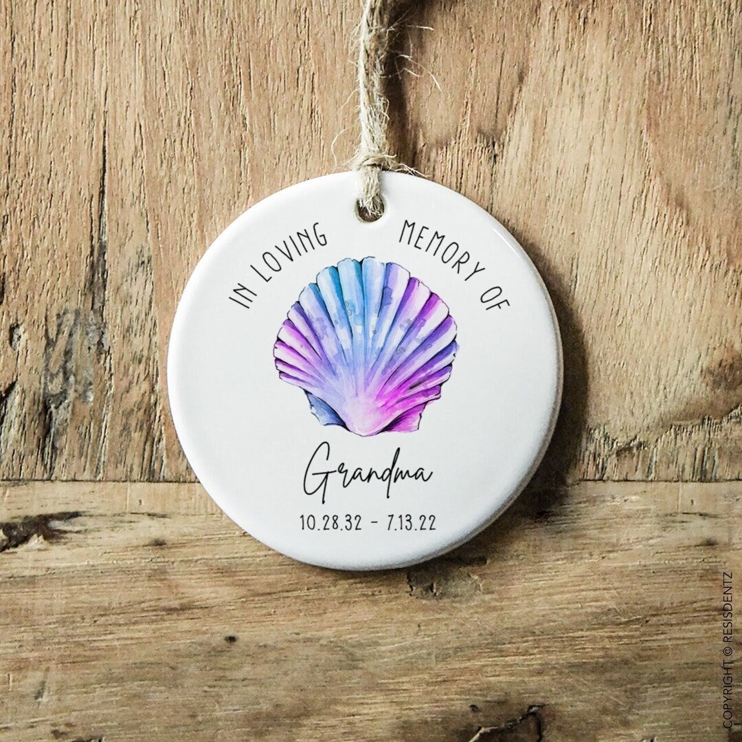 Seashell Ornament, in Loving Memory Seaside Shell Ornament, Memorial ...