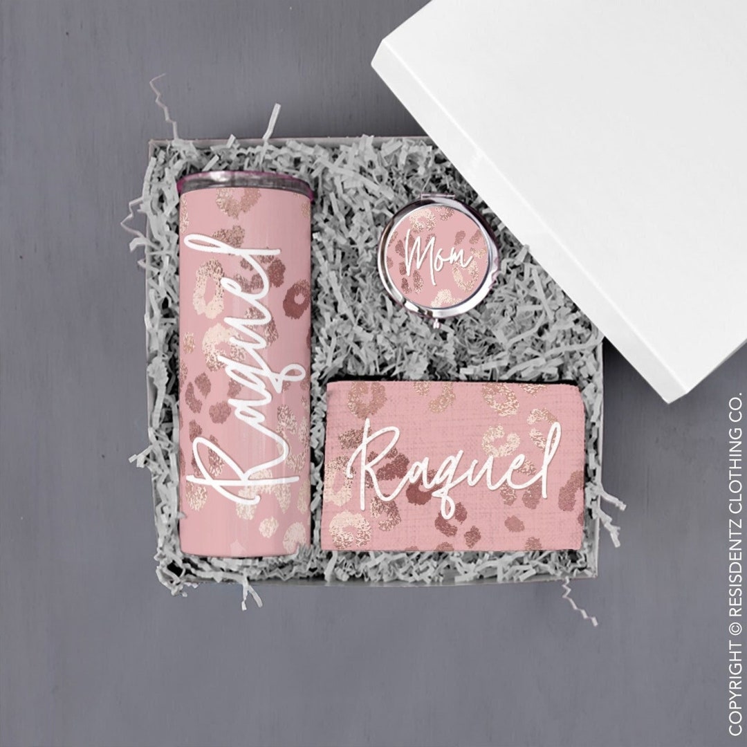 Rose Gold Leopard Print Gift Box Set for Her, Personalized Valentine's ...