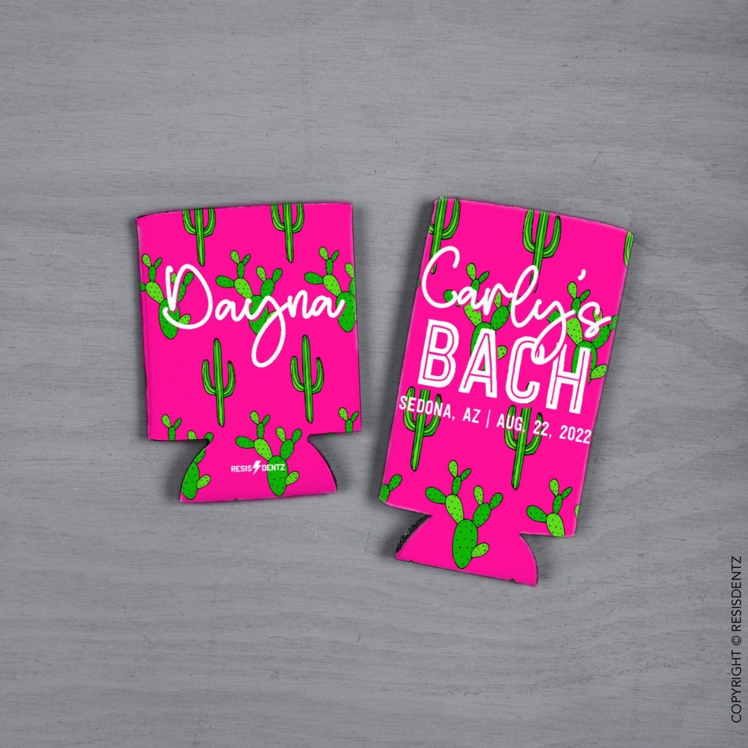 Cactus Pattern Can Coolers for Bachelorette Party Favors, Personalized ...