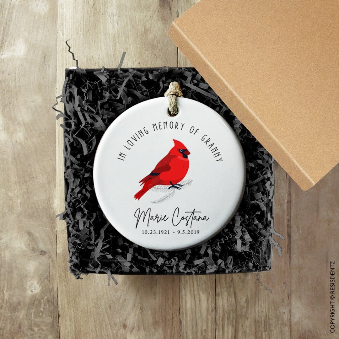 Cardinal Ornament, in Loving Memory Christmas Tree Ornament, Cardinal ...