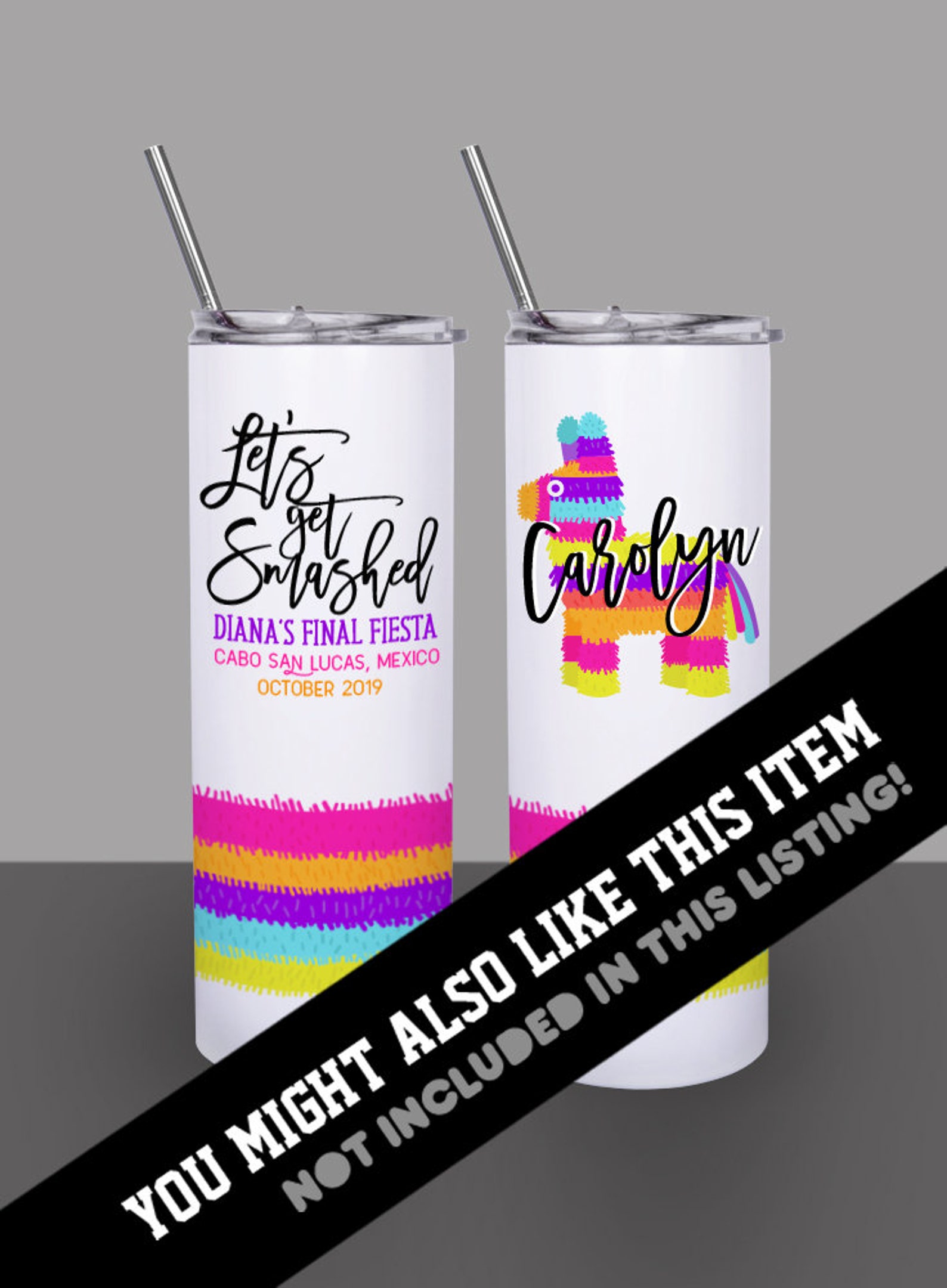 Let's Get Smashed Bachelor Party Tumbler Llama Piñata Tumbler,custom ...
