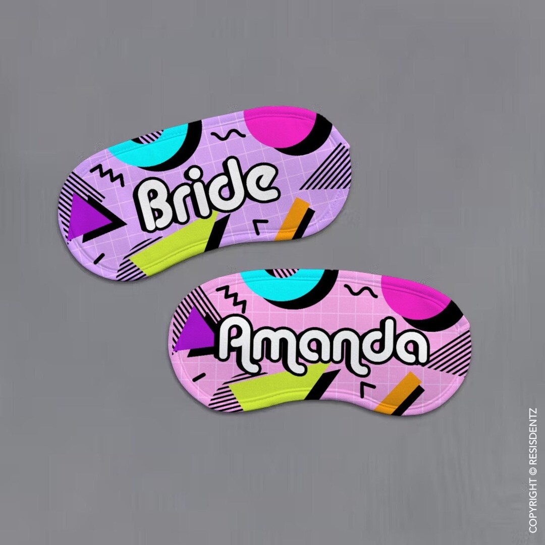 Sleep Mask 80s 90s Geometric Retro Shape Eye Mask, 80s 90s Bachelorette ...