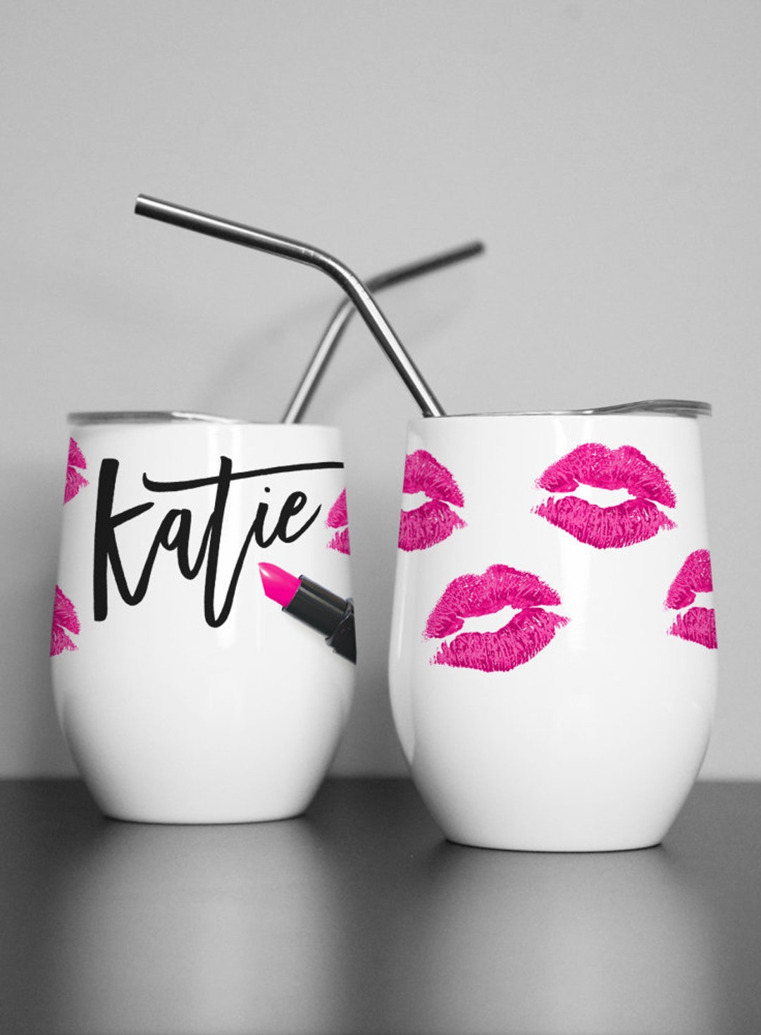 Lipstick Kiss Wine Tumbler, Cosmetologist Gift, Makeup Artist Gift ...