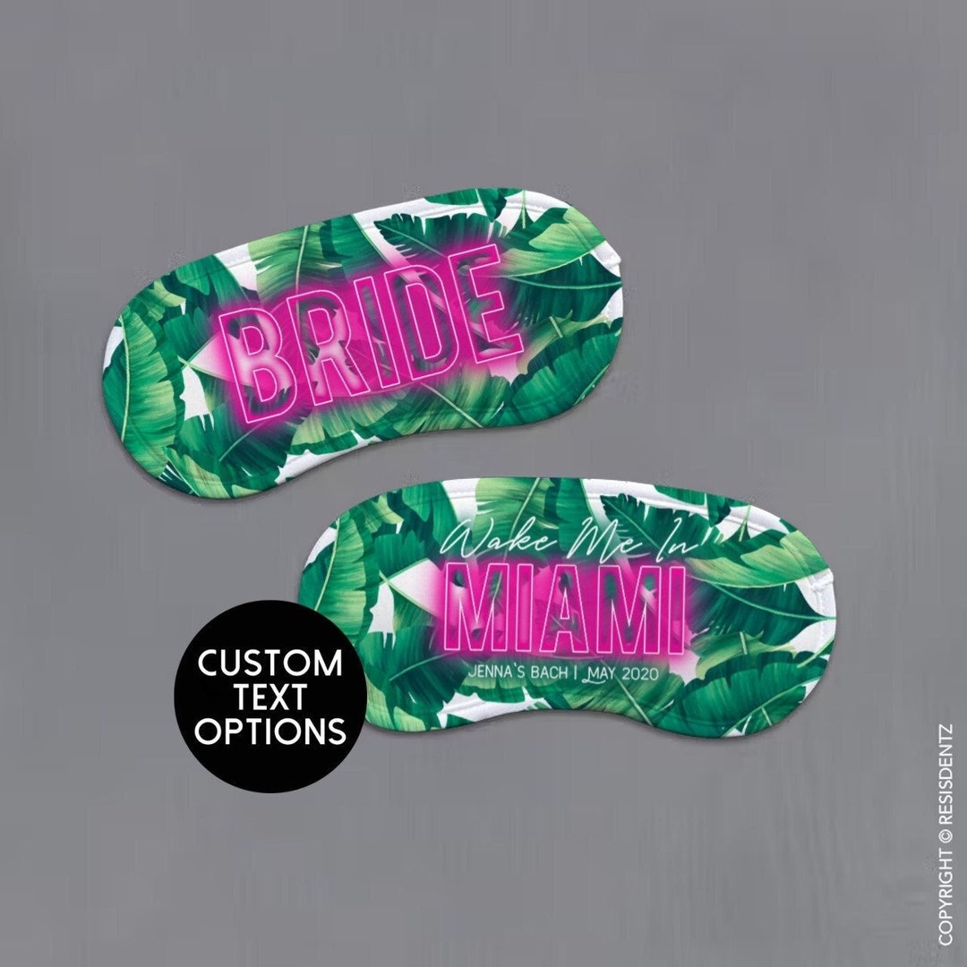 Sleep Mask Neon Palm Leaves Eye Mask, Tropical Bachelorette Party and ...
