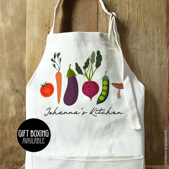 Custom Vegetable Row Apron Personalized Vegetable Chef Linen | Etsy