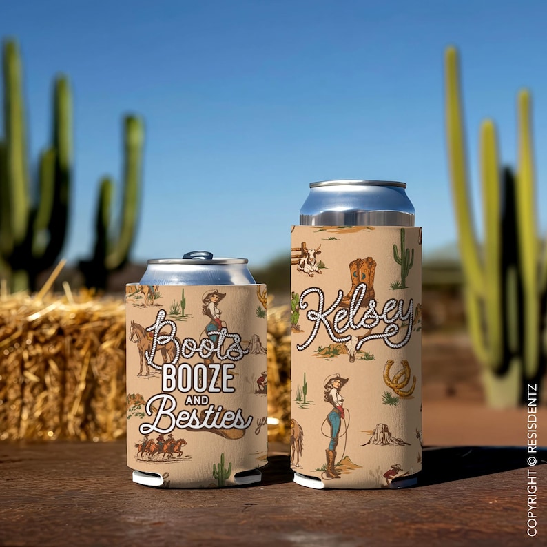 Last Rodeo Bachelorette Party Favors Western Cowgirl Can Coolers ...