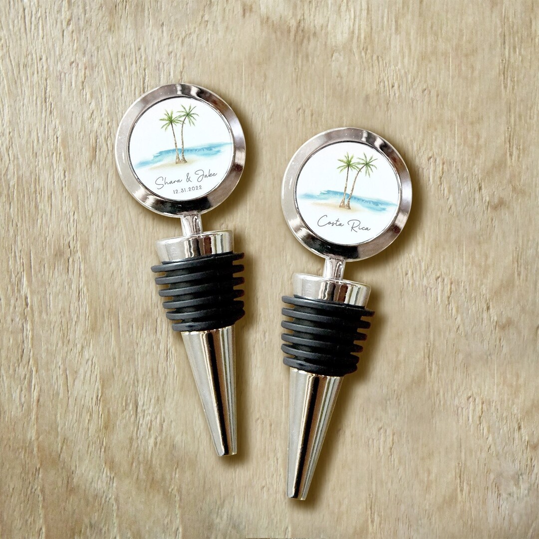 Personalized Wine Bottle Stopper - Tropical Palm Tree Wine Stopper ...
