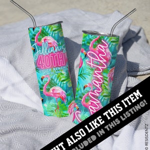 Tropical Flamingo Theme Party Favor Makeup Pouch With Custom Names ...