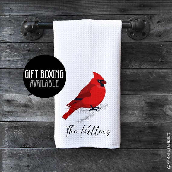 Personalized Cardinal Kitchen Towels Christmas Gift Dish - Etsy