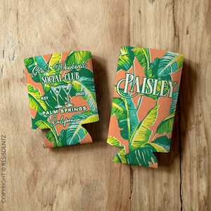 Personalized Tropical Can Coolers - Custom Colors & Icons for Weddings ...