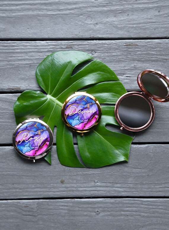 Personalised Abstract Compact Mirror With Picture Personalized Compact ...