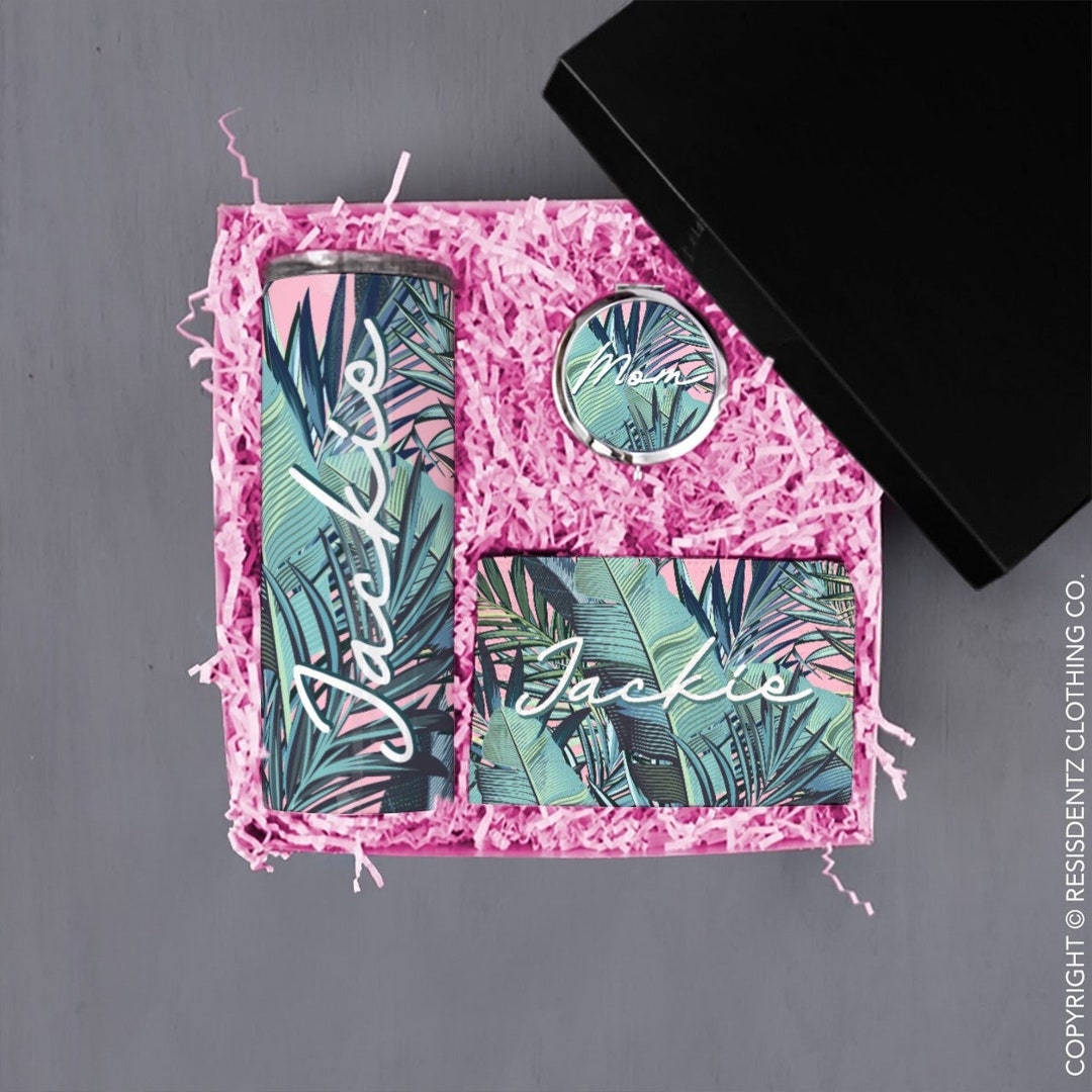 Miami Palm Leaf Tropical Gift Box Set, Personalized Palm Leaves ...