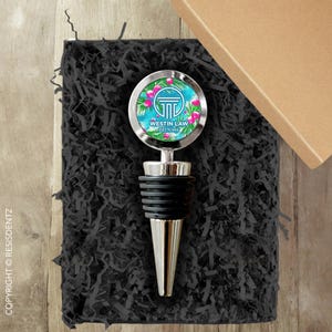 Tropical Palm & Pink Berry Wine Stopper - Festive Winter Christmas ...
