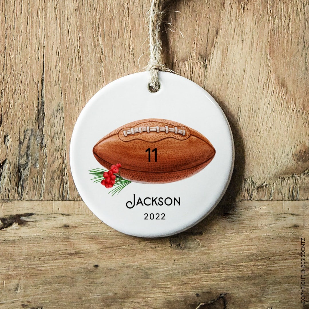 Personalized Football Christmas Tree Ornament - Custom Name and Player ...