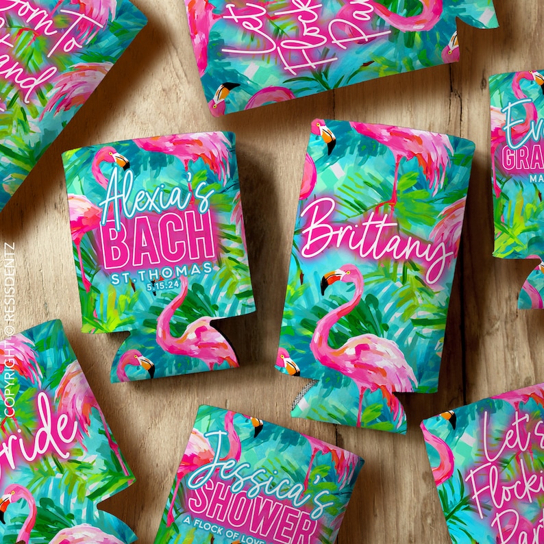 Flamingo Party Favor for Bachelorette Party Cozie Slim Seltzer Can ...